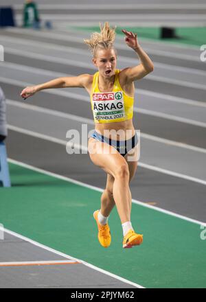 Maja Åskag of Sweden competing in the women’s triple jump final at the ...