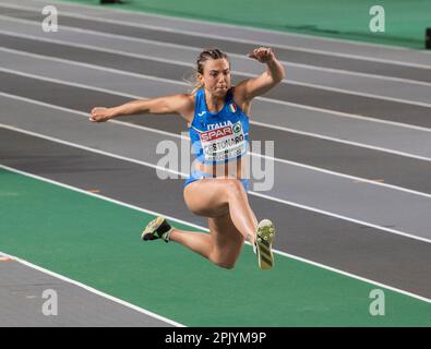 Ottavia Cestonaro of Italy competing in the women’s triple jump final ...