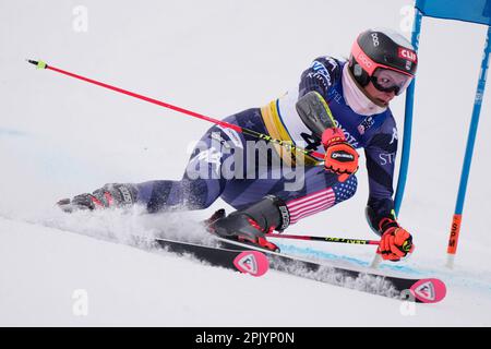 Keely Cashman competes in the women's giant slalom ski race during the ...