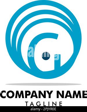 ECG circle letter logo design with circle and ellipse shape. ECG ...