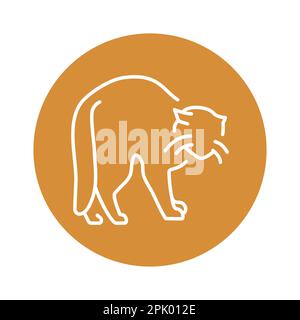Standing angry cat color line icon. Pictogram for web page, mobile app ...