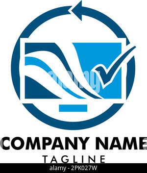 Computer Check Logo Template Design Vector Stock Vector Image & Art - Alamy