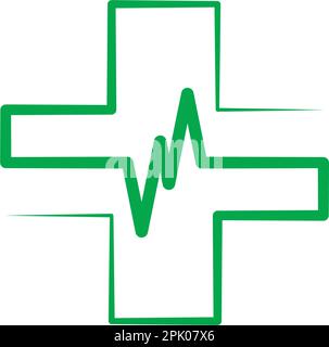 cross with pulse cardiac vector illustration design Stock Vector Image ...