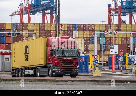 Entrance and exit for container trucks, to the MSC container terminal ...