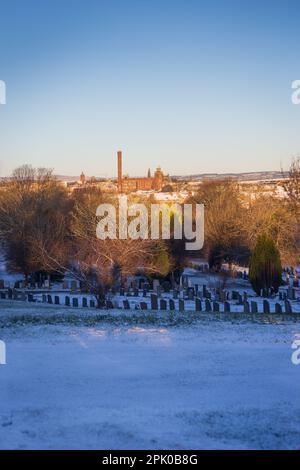 Cemetery sunrise winter Stock Photo - Alamy