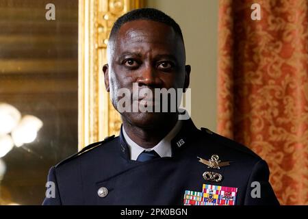 Space Force Brig. Gen. Jacob Middleton, second from left, poses with ...