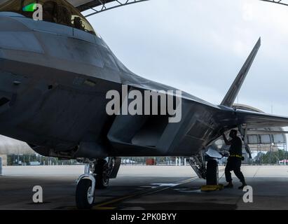 Airman 1st Class Austin Letz, 43rd Fighter Generation Squadron, pulls ...