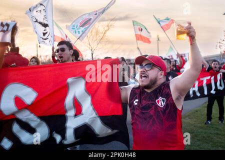 Atlas fans celebrate before a CONCACAF Champions League soccer match ...