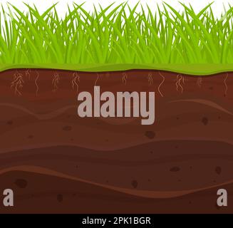 terrain grass underground cartoon isolated design vector illustration ...