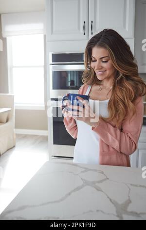 beautiful woman having a cuppa Stock Photo - Alamy