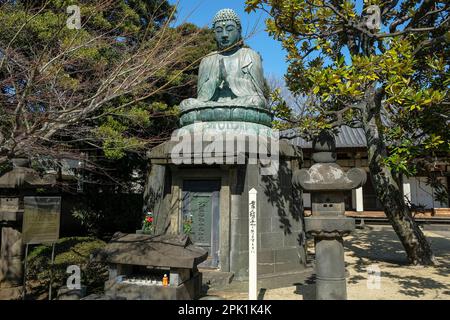 Tokyo, Japan - March 3, 2023: Bronze Buddha statue constructed in 1690 ...