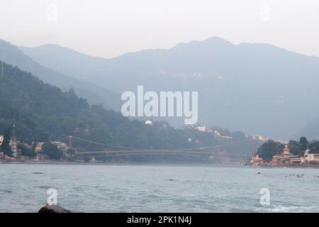 Rishikesh winter view of ganga river and mountain Stock Photo - Alamy