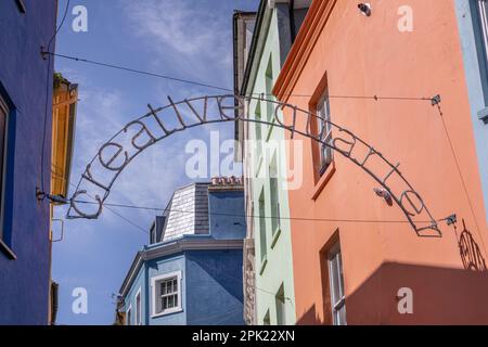 The sign for Folkestone’s Creative Quarter on the Old High Street Stock ...