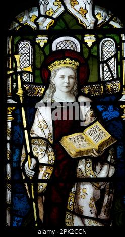 Saint Margaret stained glass, St. Margaret`s Church, Bagendon ...