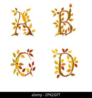 Stylized tree with letters of alphabet Stock Photo - Alamy