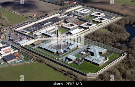aerial view of HM Prison Frankland & Long Newton Prison, County Durham ...