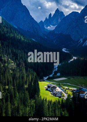 Summer colors on the Val Fiscalina from above Stock Photo - Alamy
