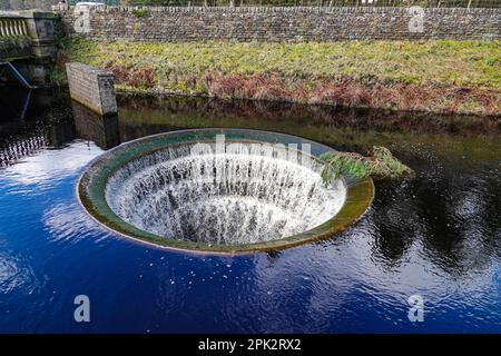 The overflow at Redmires Reservoirs, on the moors above Sheffield ...