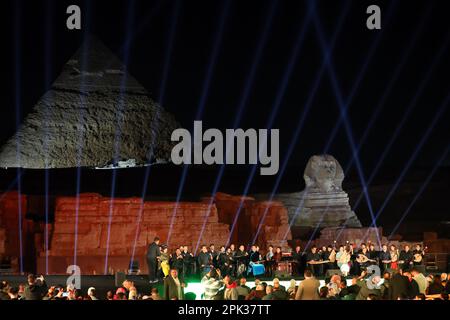 Giza, Egypt. 3rd Apr, 2023. Chinese and Egyptian musicians perform in ...