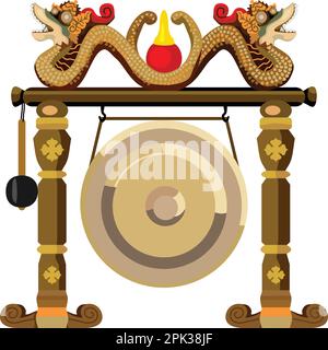 Icon of Gong or Indonesian traditional musical instrument,vector ...