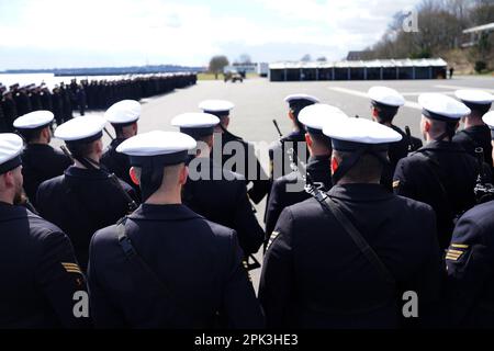 05 April 2023, Schleswig-Holstein, Eckernförde: Frigate Captain ...