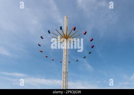 Around the world funfair ride being tested before people allowed on ...