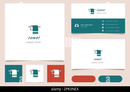 Towel logo design with editable slogan. Branding book and business card ...
