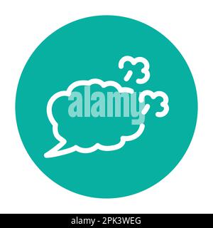 Speech bubble amorphous form color line icon. Communication cloud ...