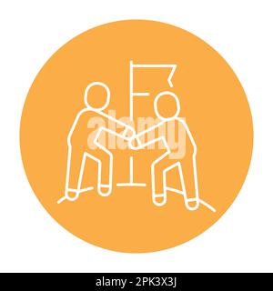 Teamwork color line icon. Diverse group of people. Vector illustration ...