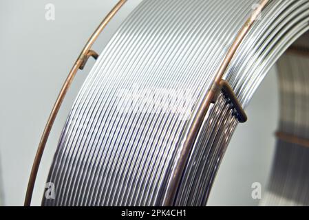 Aluminum wire in the coil Stock Photo - Alamy