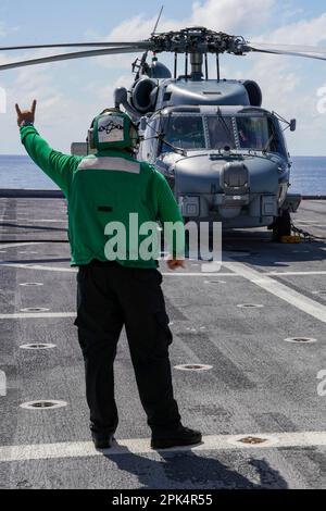 NATUNA SEA (Mar. 27, 2023) An MH-60R SeaHawk, attached to Helicopter ...