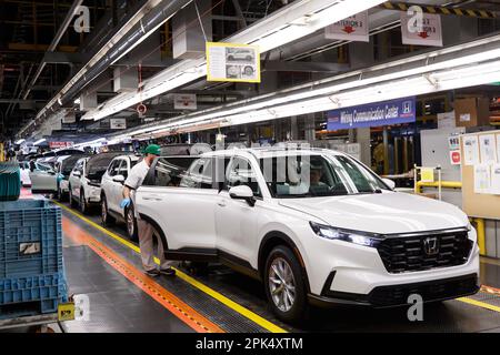Alliston, Canada. 05th Apr, 2023. General view of production along the ...
