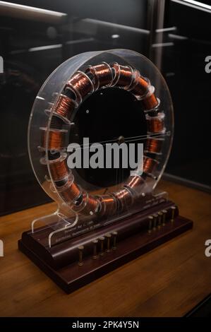 Magnetic induction motor at Nikola Tesla exhibition Stock Photo - Alamy