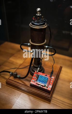 Model of mechanical oscillator at Nikola Tesla exhibition Stock Photo ...