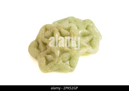 Cooked Star Shaped Fryums on a White Background Stock Photo - Alamy