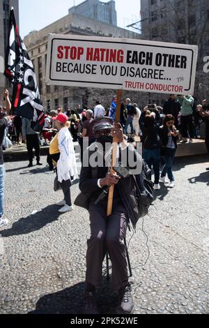 Person holding a sign saying Stop Fracking Stock Photo - Alamy