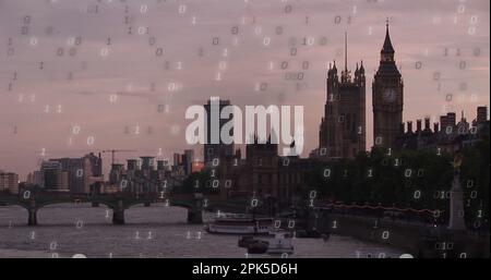 Image of data processing over london cityscape Stock Photo - Alamy