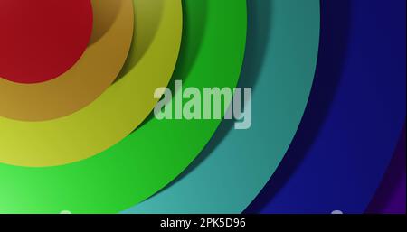 Image of colourful circles moving on rainbow background Stock Photo - Alamy