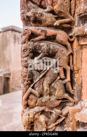 Carvings in panels at Lalji Temple in the Kalna Rajbari Complex of ...