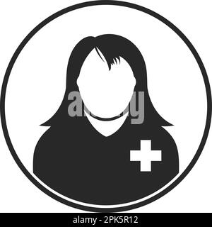 Female Patient profile icon with circle shape. Flat style vector EPS ...