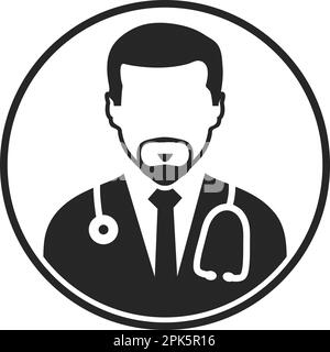 Male Doctor Profile Icon. Flat style vector EPS Stock Vector Image ...