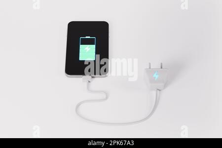 Mobile phone and live socket, 3d rendering. Digital drawing Stock Photo ...