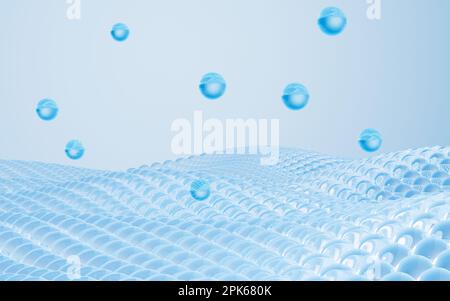 Cells floating on the skin, skin care and treatment, clothing care , 3d ...