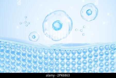Cells floating on the skin , skin treatment, biology and medicine ...