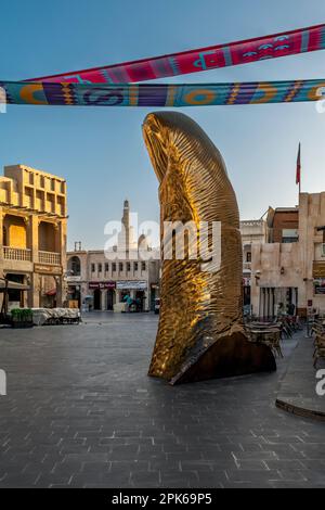 Souq Waqif The Golden Thumb Statue Abdullah Bin Zaid Al Mahmoud Islamic ...