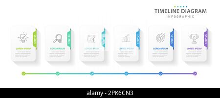 Business timeline with step rectangle infographics. Corporate ...
