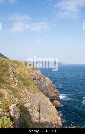 Cape santa catalina cliffs landscape, Spain. Gulf of biscay. Spanish ...