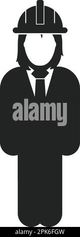 Standing Female Engineer Icon. Flat style vector EPS Stock Vector Image ...