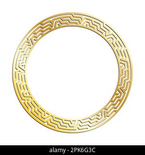 Golden Greek round frames for decorative headers. Golden ancient greek ...