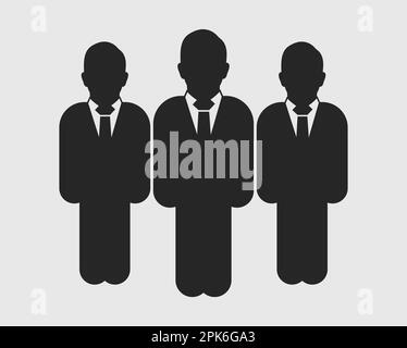 Leadership Icon. Standing Male symbols on gray background. Flat style ...
